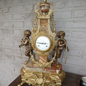 Italian Marble Bronze Faun Putti Figural Mantel Clock 1970 Rare - Etsy