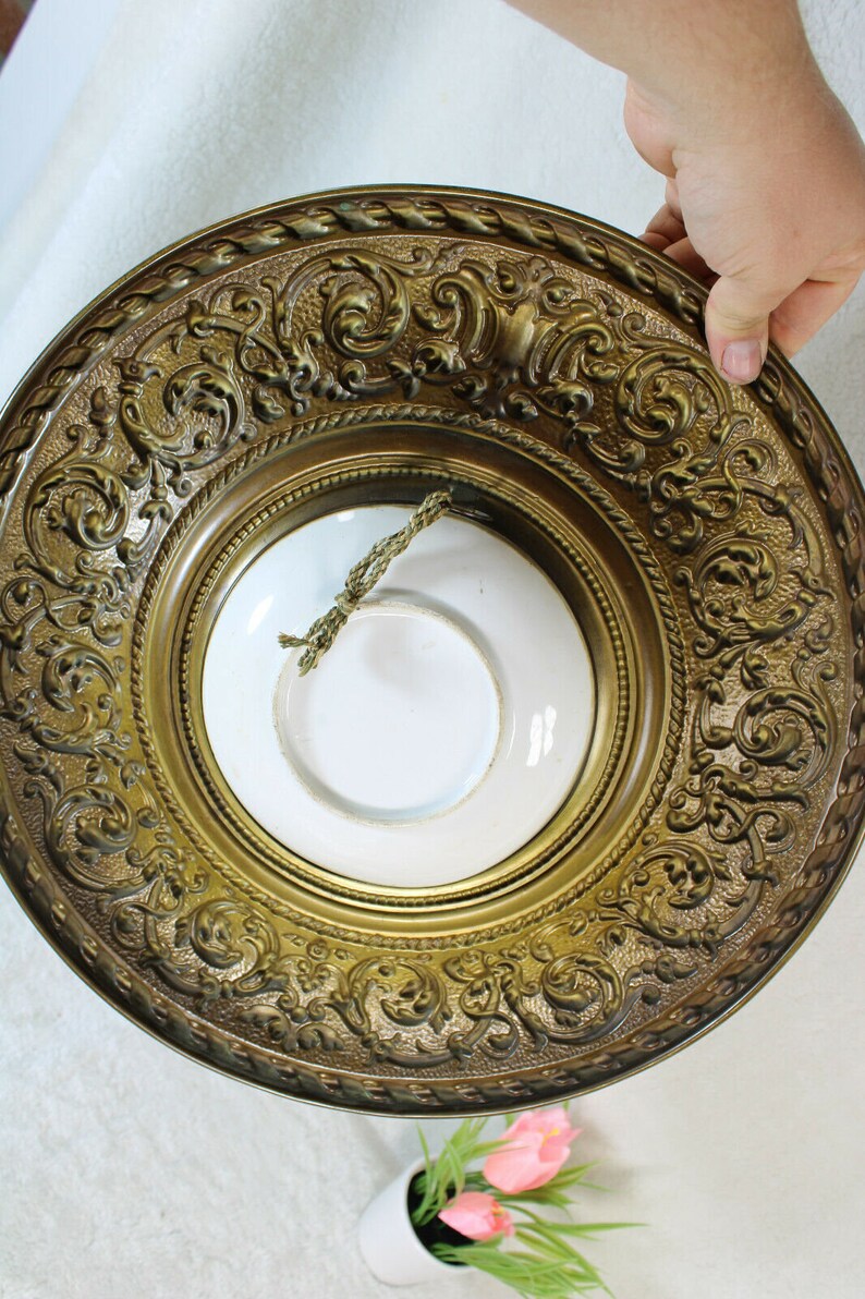 Antique Metal Relief Wall Plaque Porcelain Hand Paint Portrait - Etsy