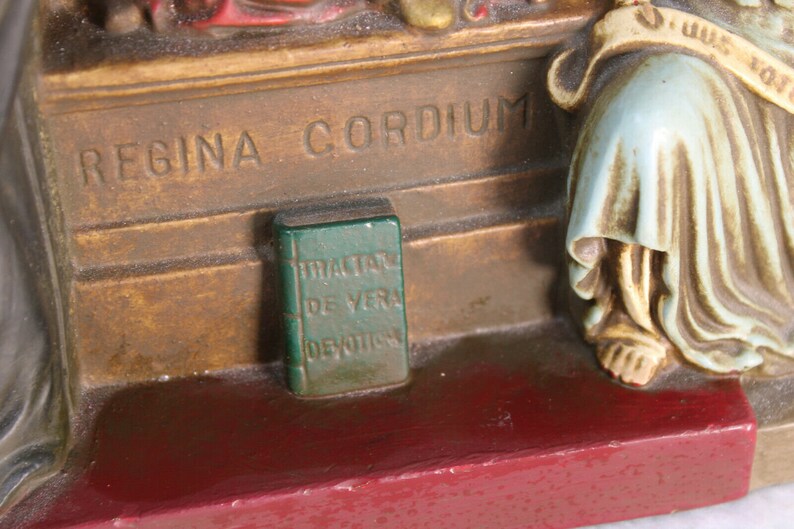 Rare Antique French Chalkware Statue Regina Cordium Angel Louis Monfort ...