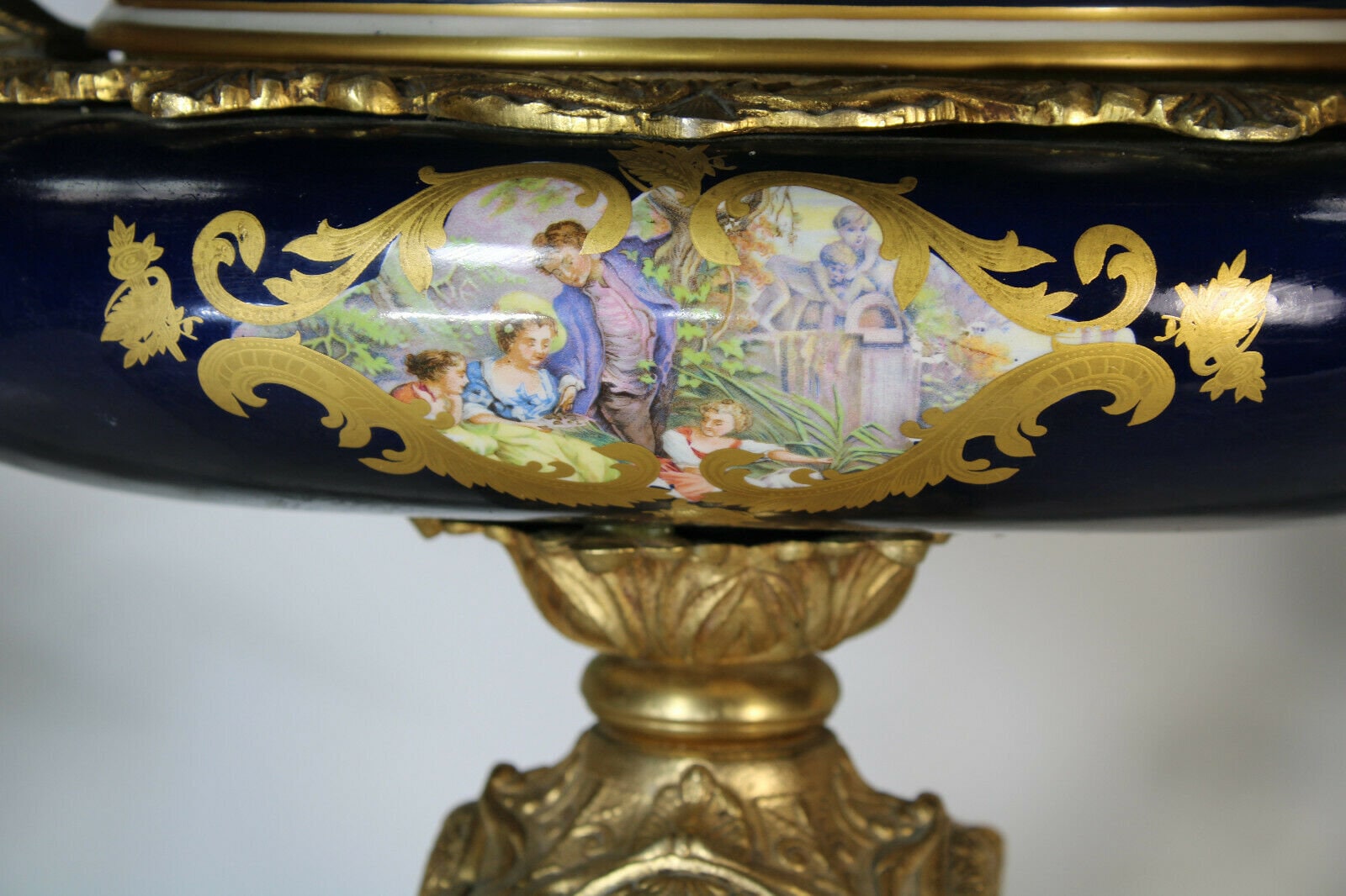 French xl bronze limoges porcelain centerpiece bowl victorian | Etsy