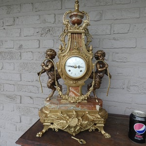Italian Marble Bronze Faun Putti Figural Mantel Clock 1970 Rare - Etsy
