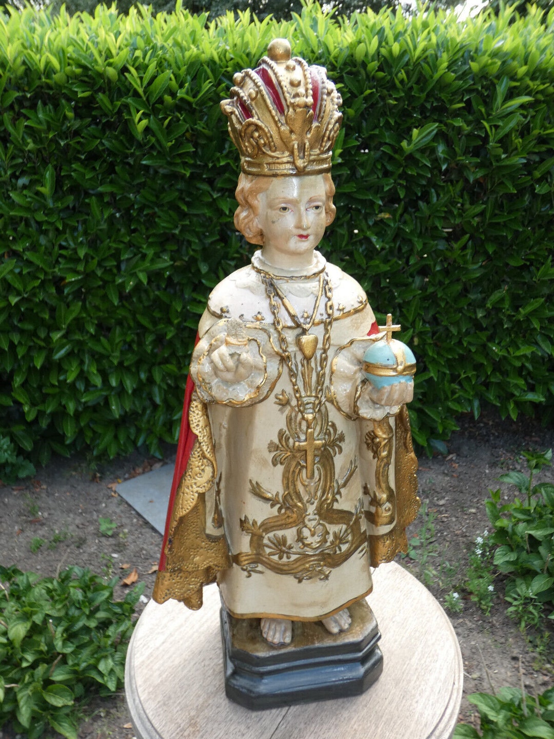 Antique French Large Ceramic Chalk Jesus of Prague Statue Religious ...