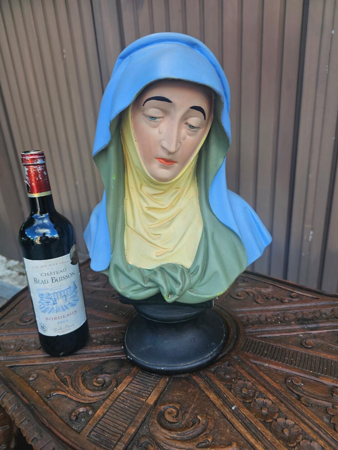 Antique Chalk Religious Bust Statue Mater Dolorosa - Etsy