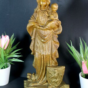 Antique Chalkware Merlini Signed Madonna Figurine Statue Religious ...