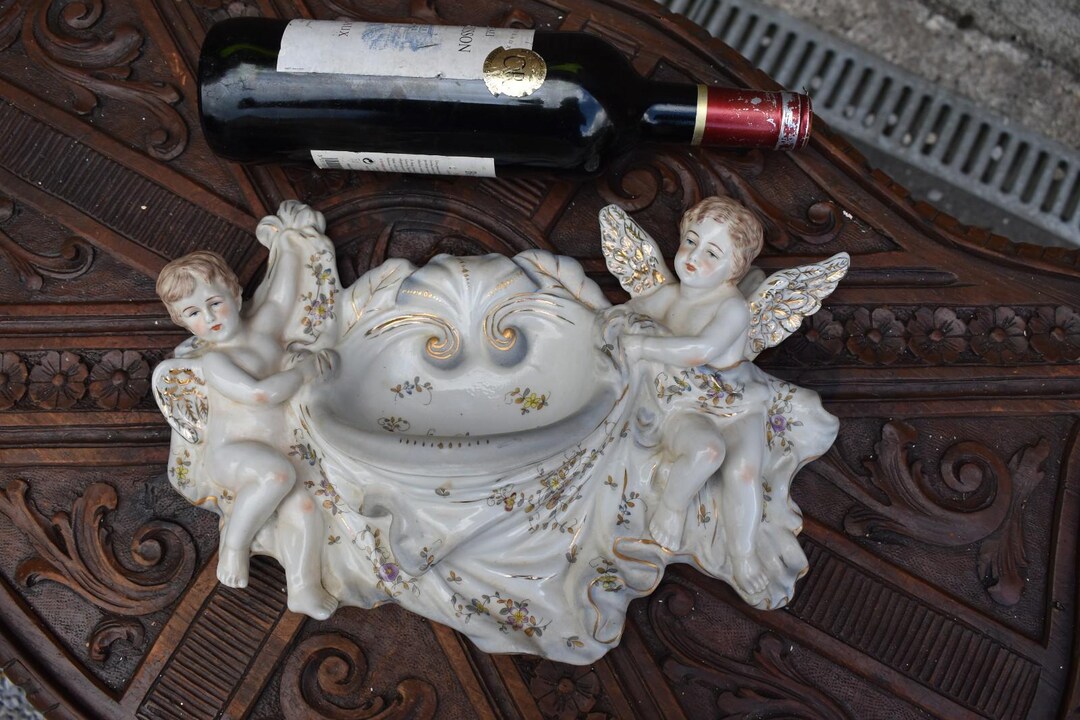 Large Vintage German Porcelain Angels Holy Water Font - Etsy