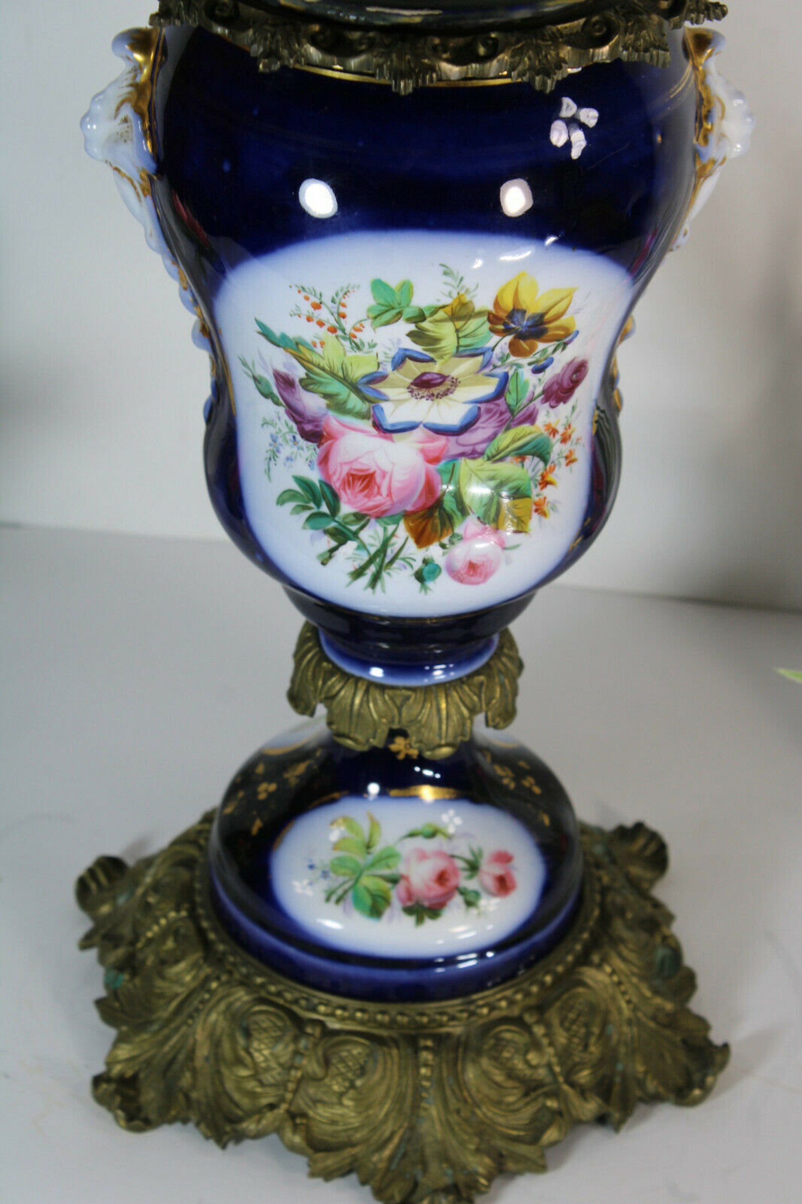 Antique French Bayeux Faience Porcelain Floral Bronze Vase - Etsy