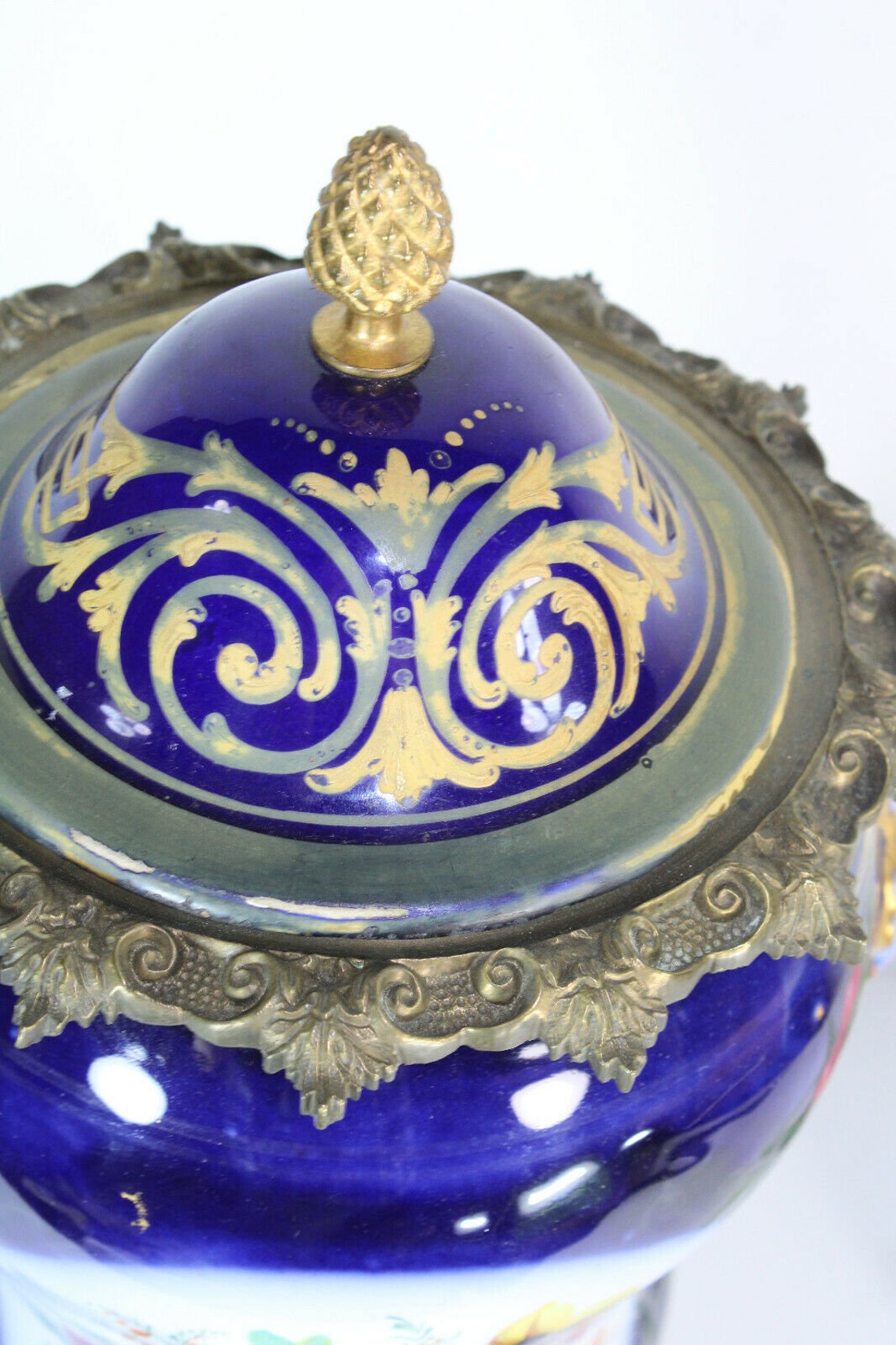 Antique French Bayeux Faience Porcelain Floral Bronze Vase - Etsy