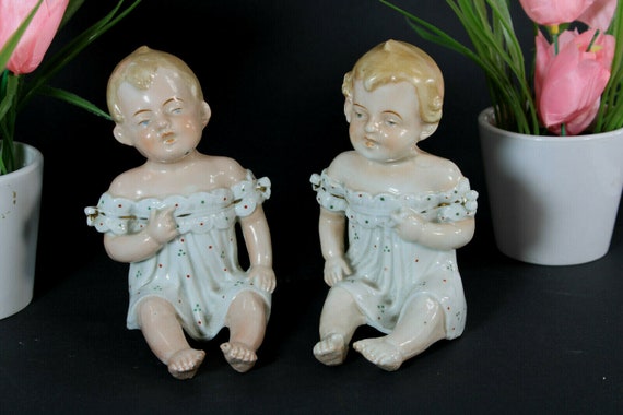 Pair German Porcelain Baby Children Figurine Statue Marked - Etsy