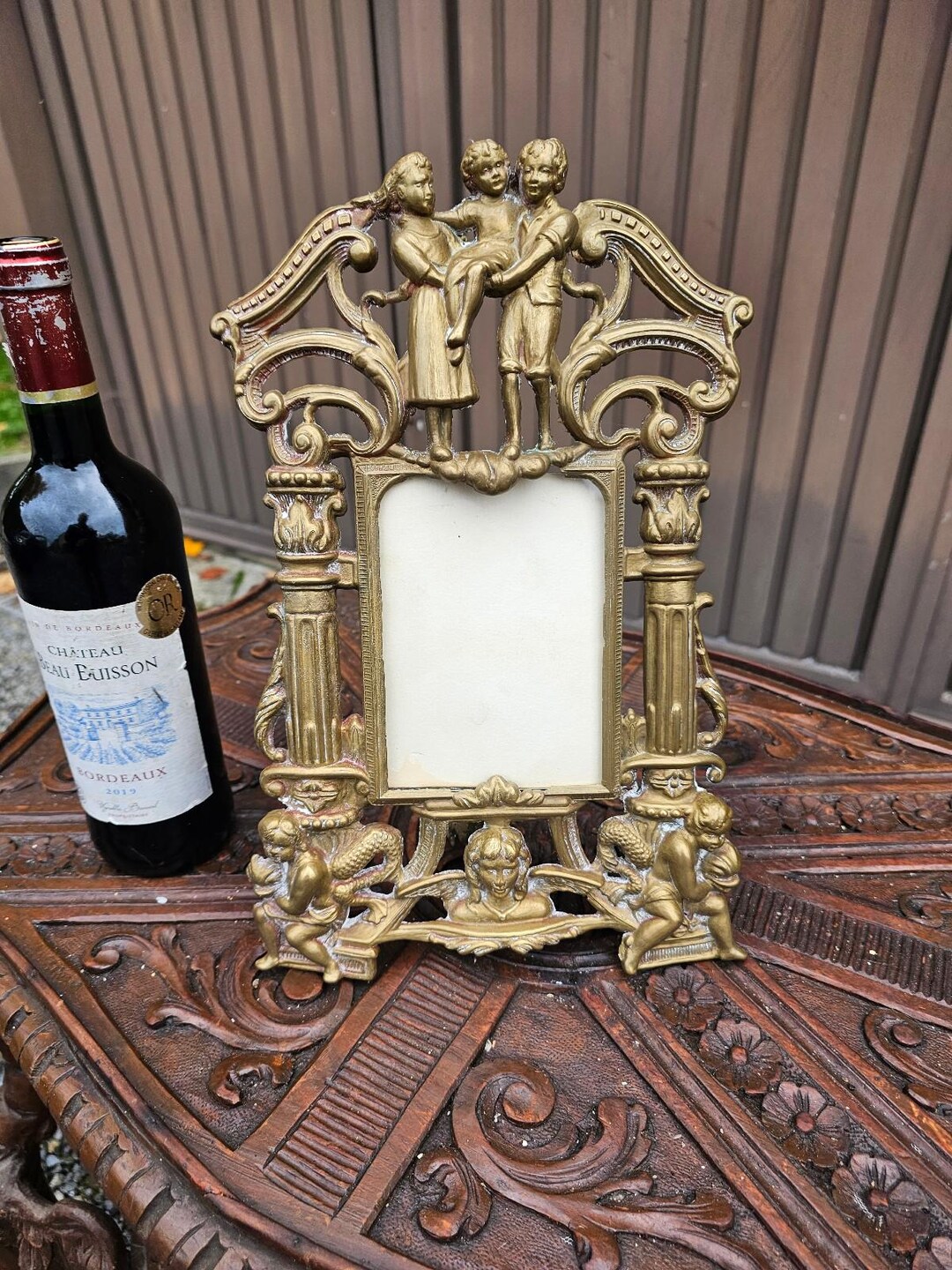Vintage Brass Picture Photo Frame Family Portrait Angels - Etsy
