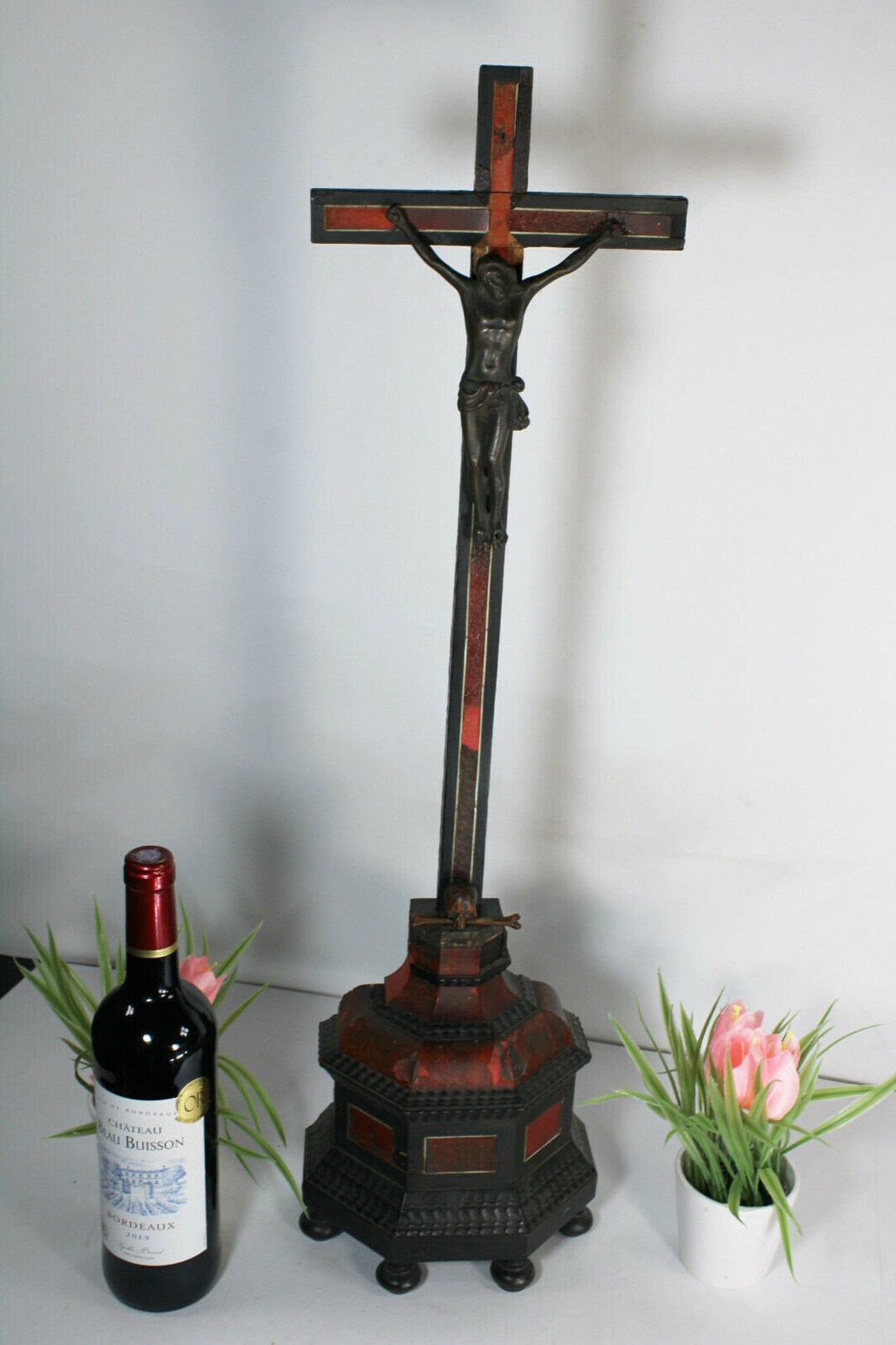 Antique 1800s Napoleon Iii Wood Inlay Xl Crucifix Cross Religious - Etsy