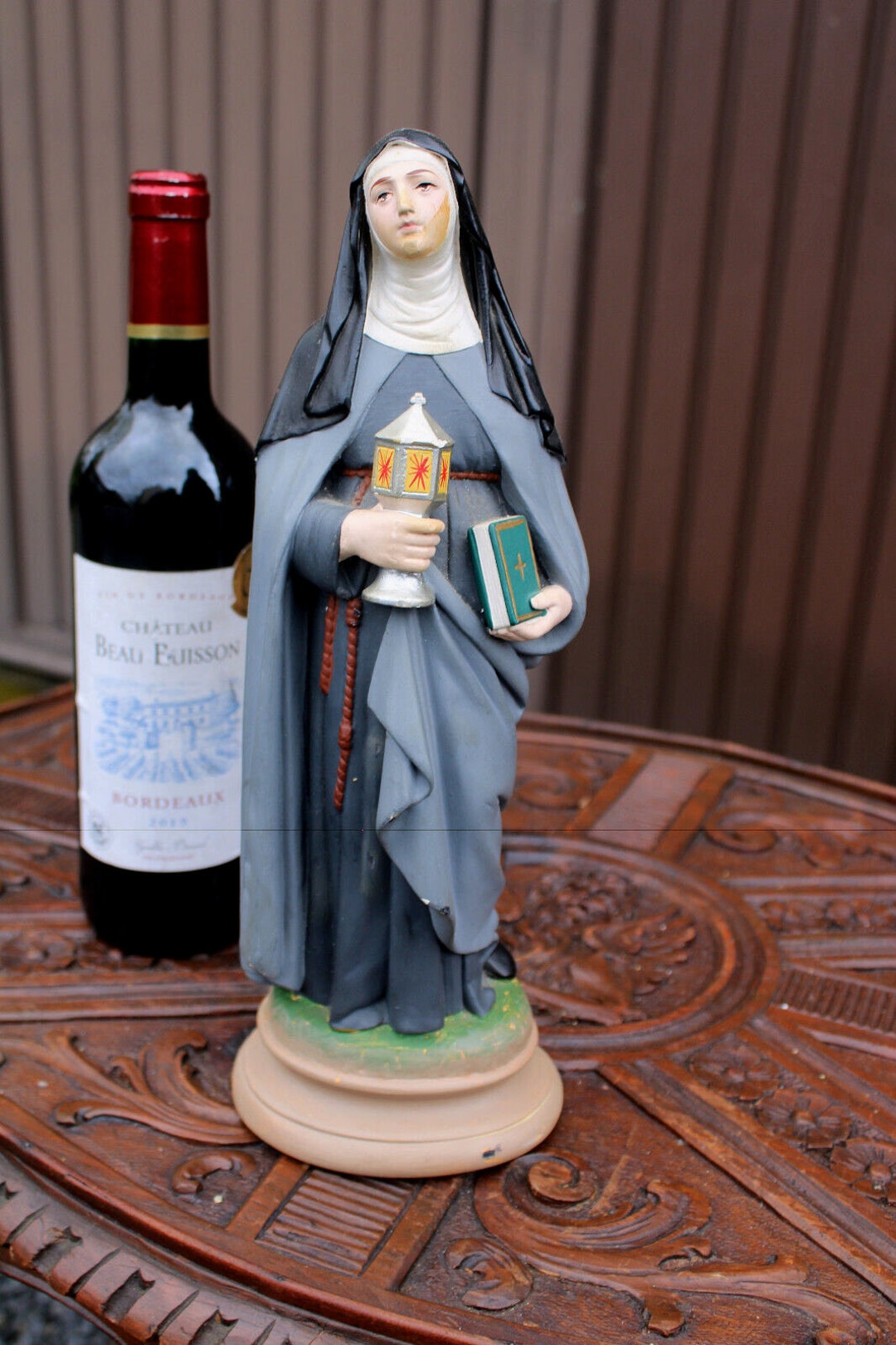 Antique Ceramic Rare Statue Saint Clara Religious - Etsy