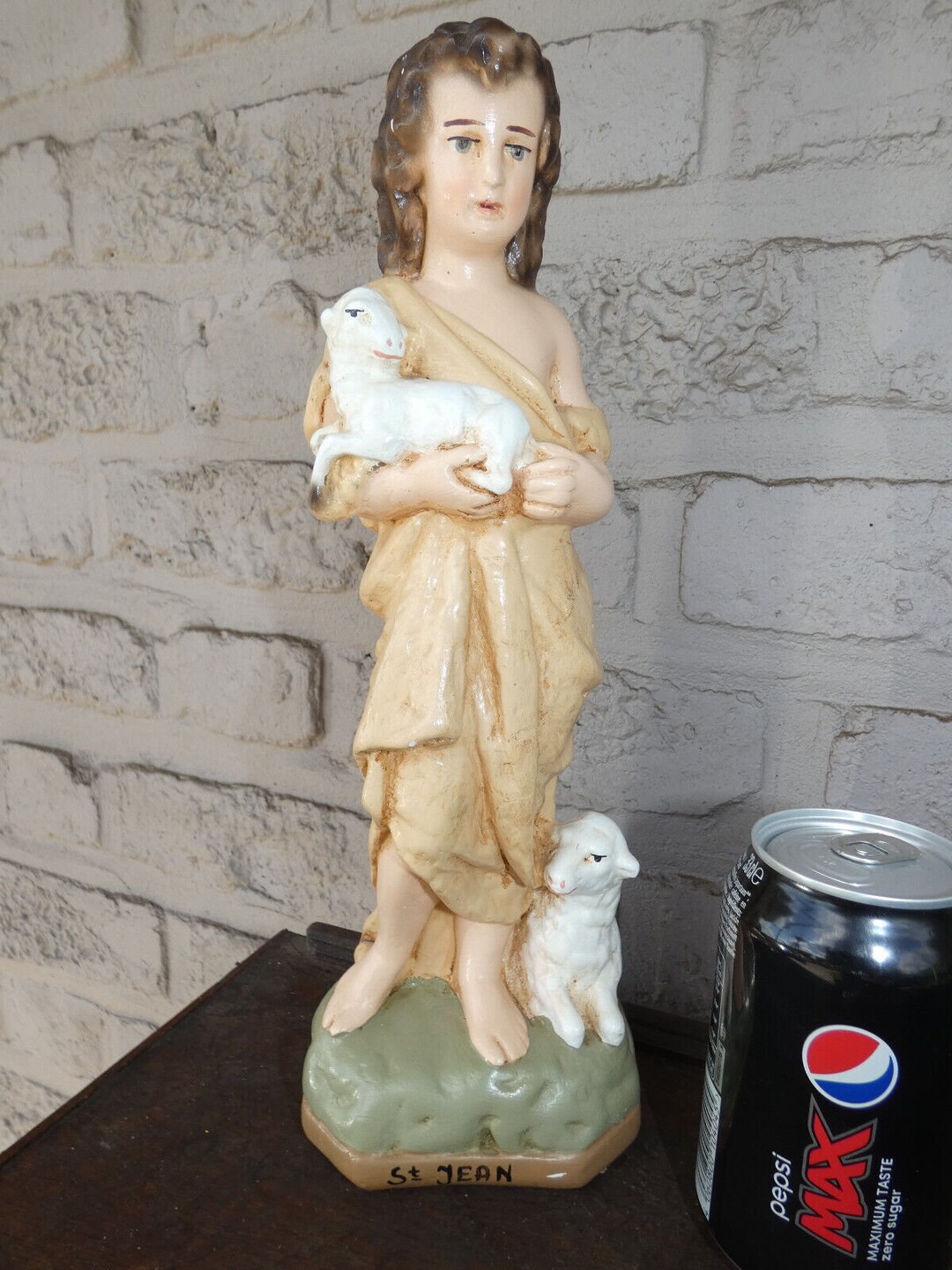 Antique Saint John Baptist Ceramic Chalk Statue Figurine Religious - Etsy