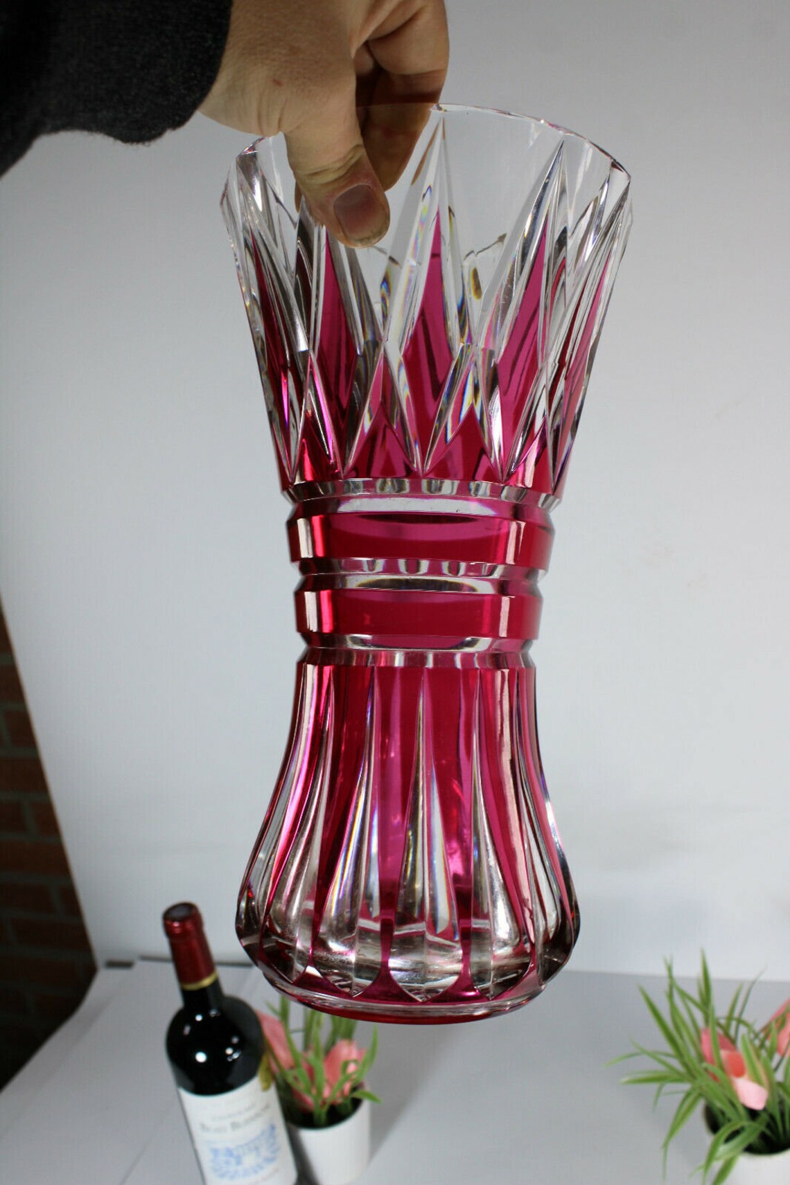 Vintage 1950s Top Crystal Glass Vase Val Saint Lambert Signed - Etsy