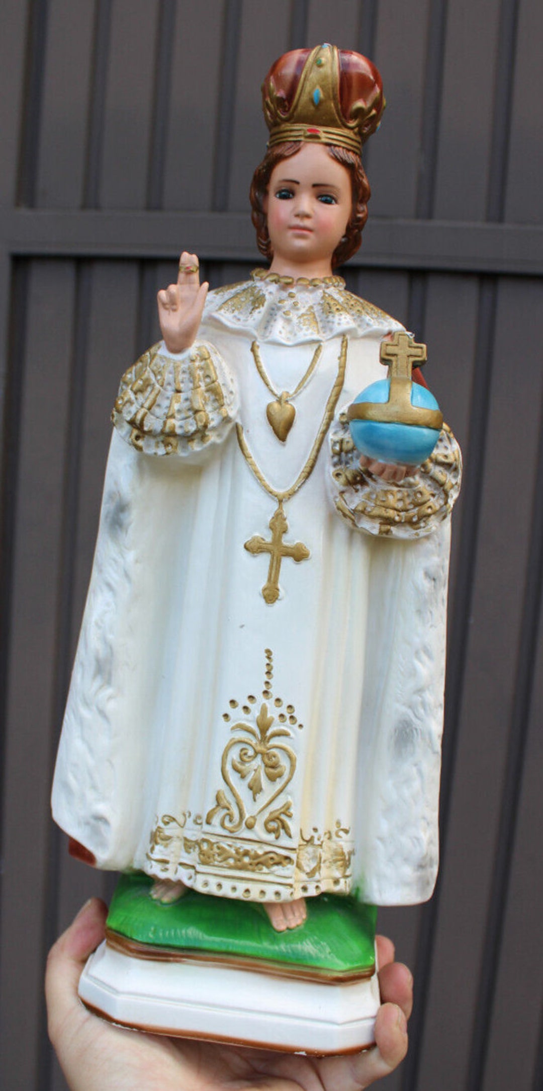 Vintage Italian Ceramic Chalk Jesus Prague Statue - Etsy