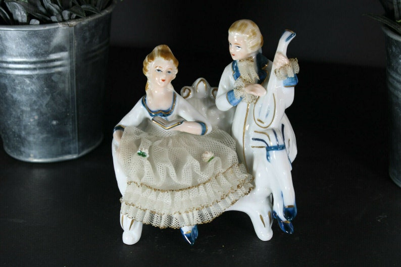 Vintage Lace Porcelain Figurine Statue Figurine - Etsy