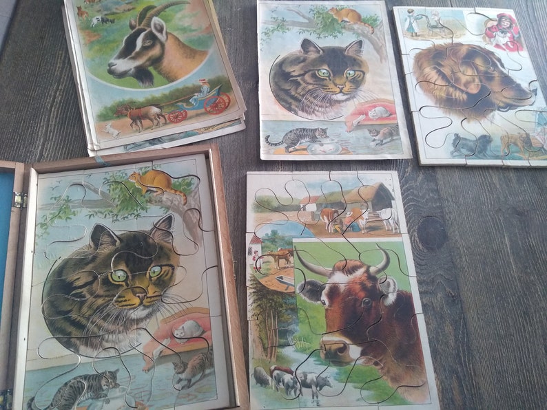 Antique French Puzzle Au Nain Bleu Paris Jigsaw Chromo | Etsy