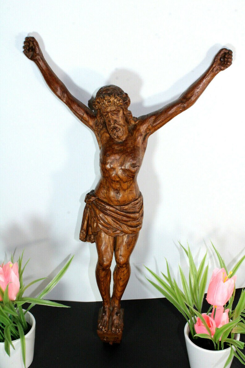 Gorgeous Antique Wood Carved Christ Jesus Figurine 19.6 - Etsy