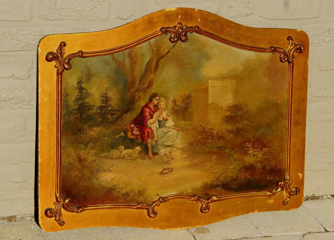 Magnifique tableau à l'huile français rare tableau romantique victorien ...