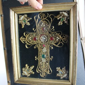 Antique Religious Crucifix 5 Relic Holder Stones Frame Plaque Rare - Etsy
