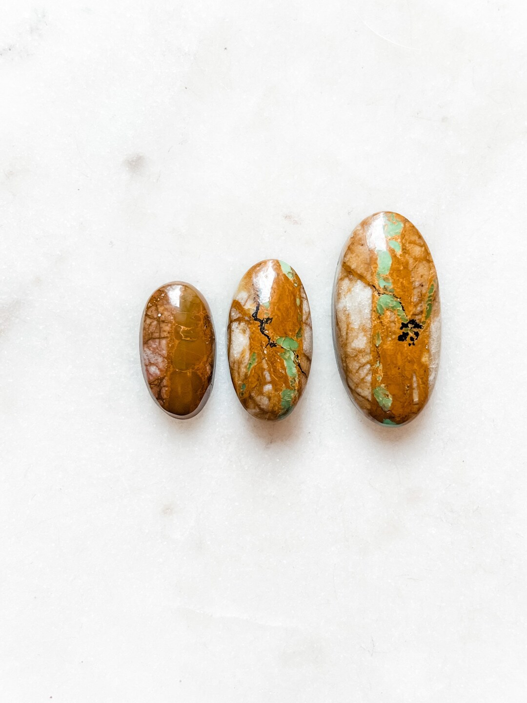 Royston Ribbon Turquoise Oval Cabochon Lot for Sale 3 Pieces the Haute ...