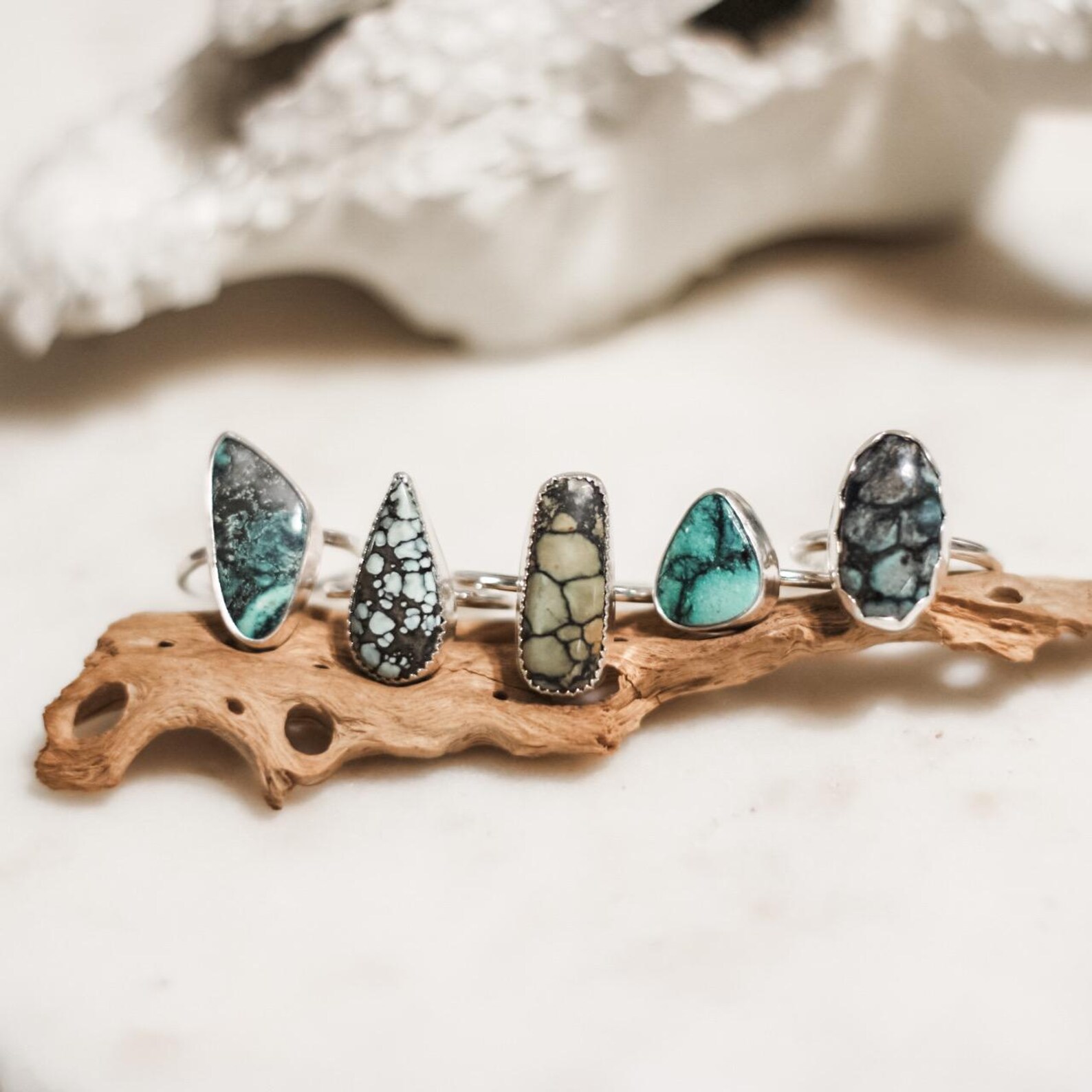 Seven Dwarf Variscite Solitaire Sterling Silver Ring Size 9 | the Haute ...