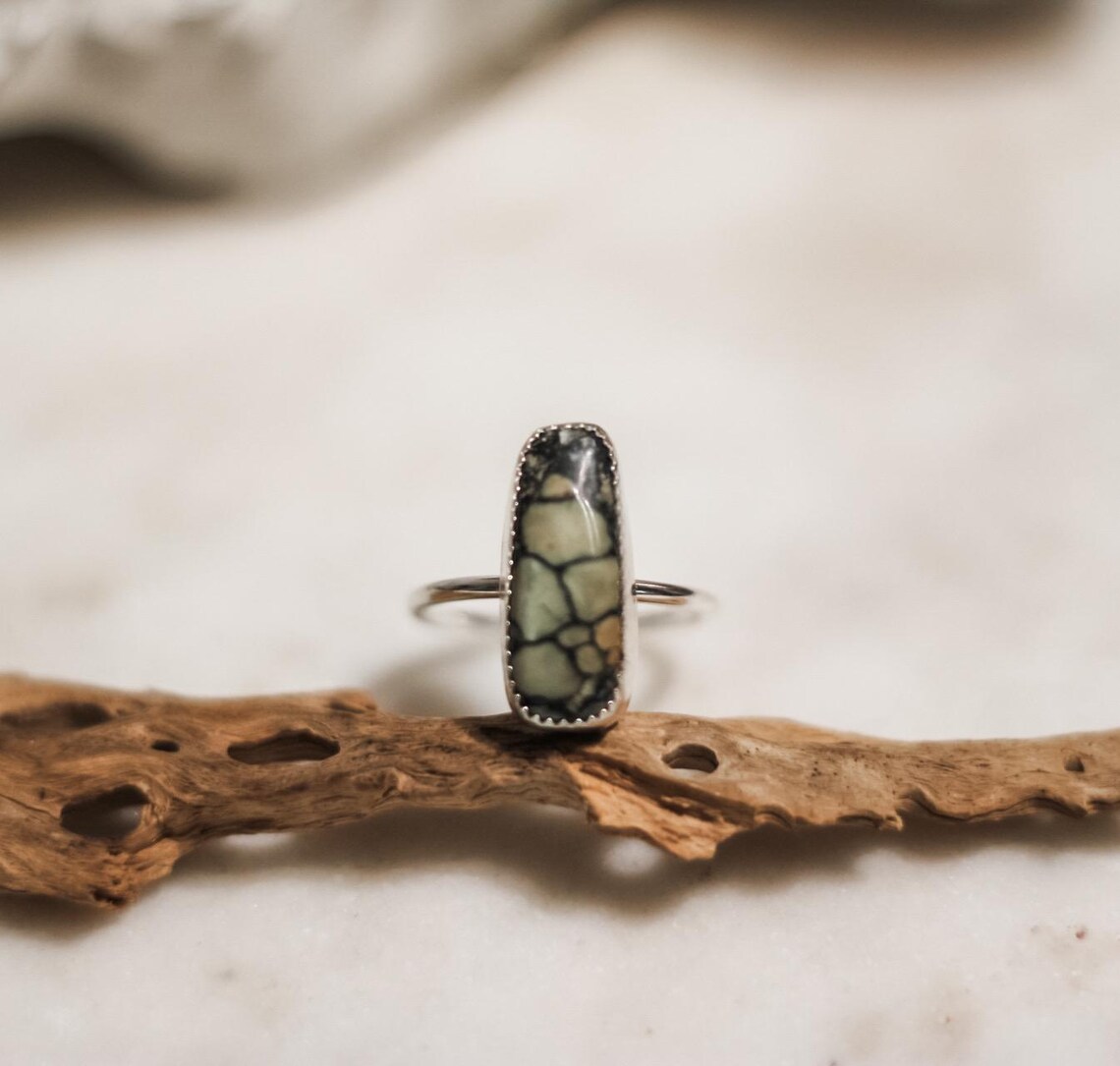 Seven Dwarf Variscite Solitaire Sterling Silver Ring Size 9 | the Haute ...