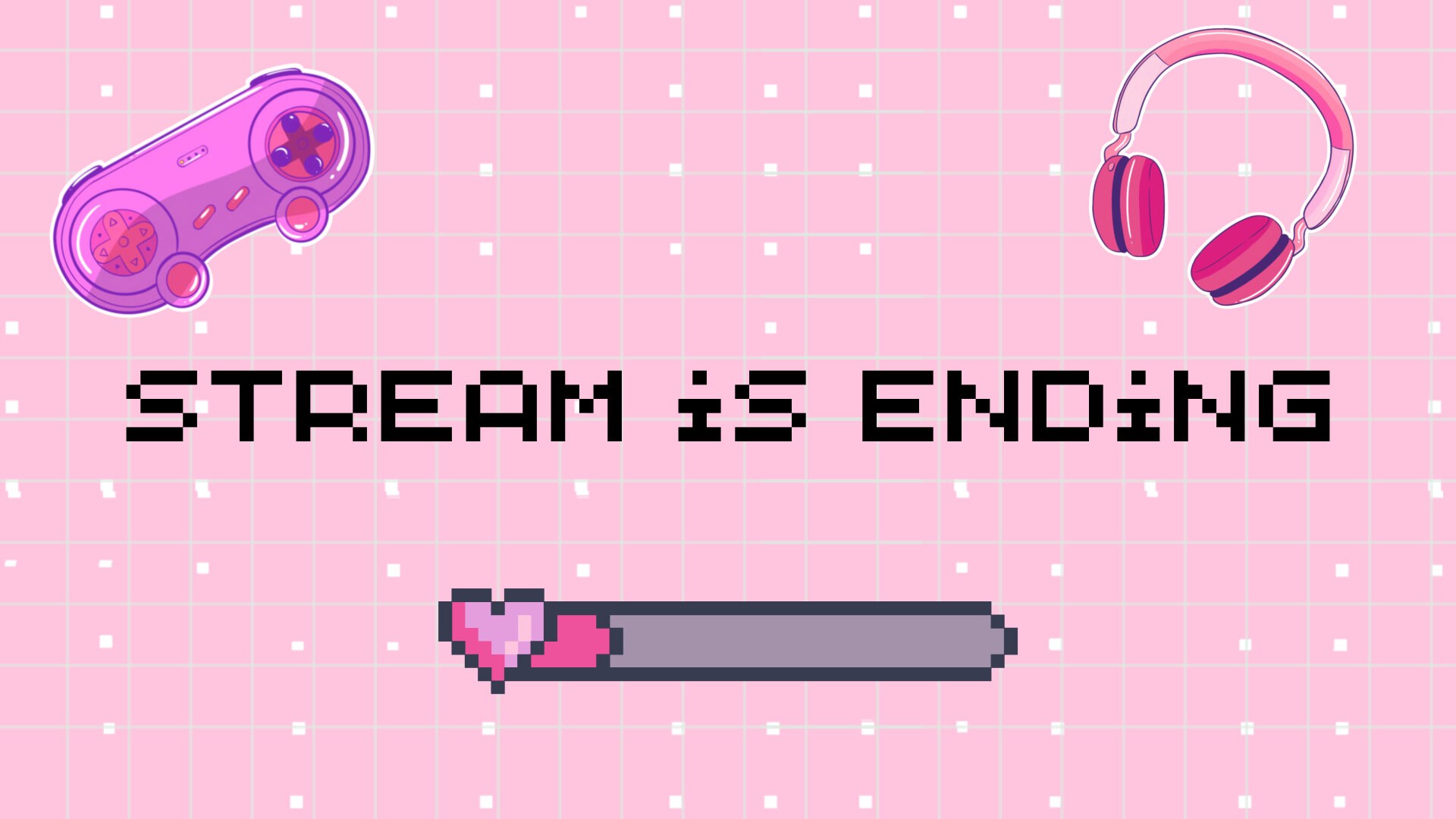 Pastel Pink Twitch Stream Screens | Animated Retro Gamer Girl (digital ...