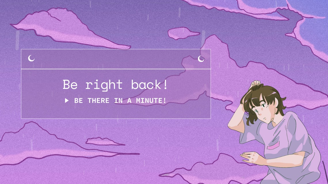 Soft Pastel Anime Stream Screens | Kawaii Twitch Overlay (digital ...