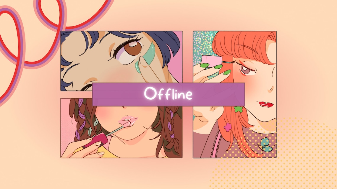 Kawaii Anime Makeup Stream Screens for Twitch | Starting Soon, Be Right ...