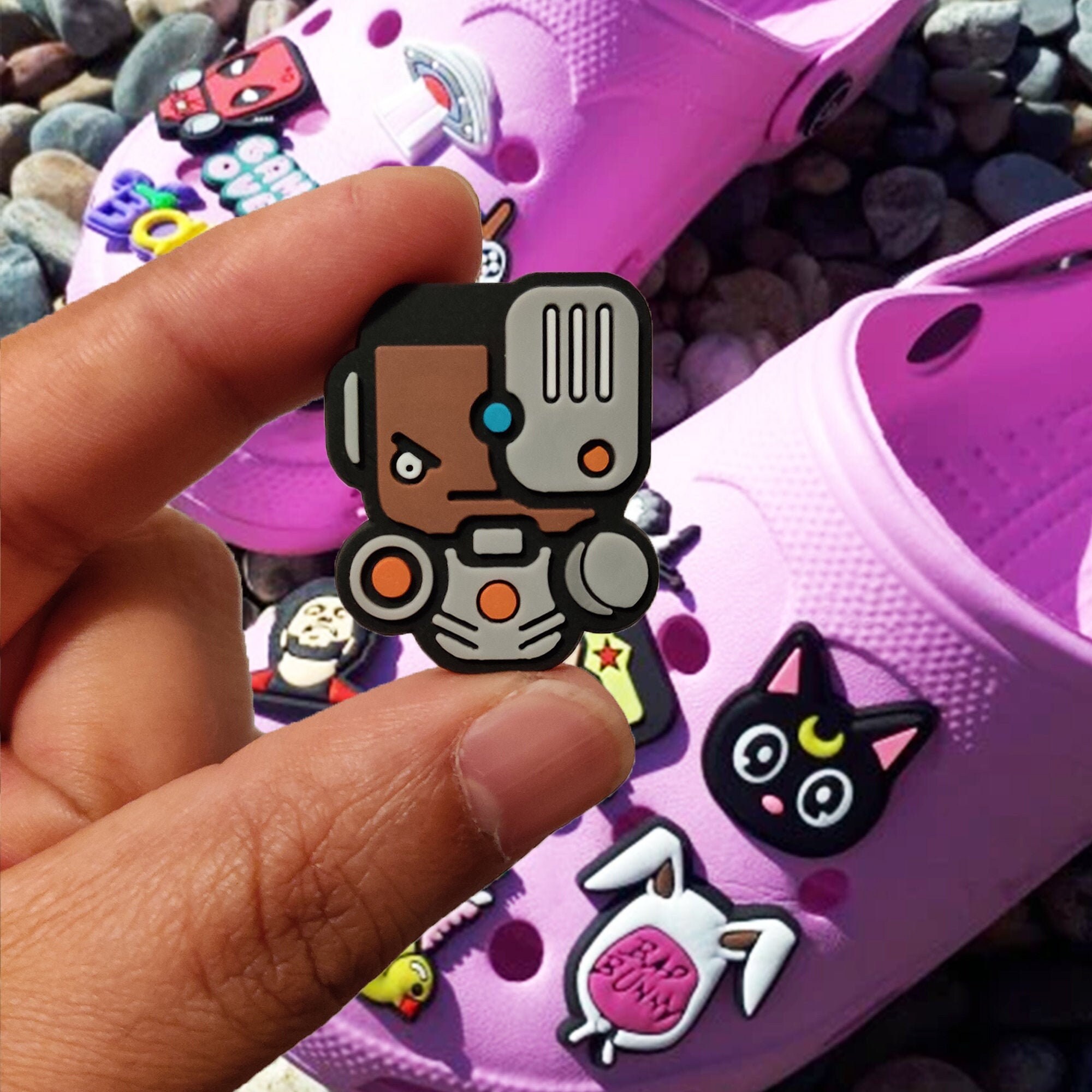 Cyborg Croc Shoe Charm Justice League Shoe Charms Fumetto | Etsy