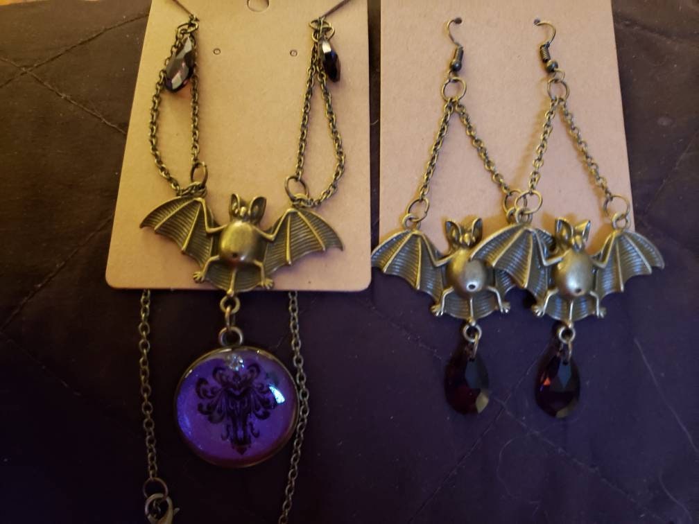 Haunted Mansion Inspired Bronze or Silver Jewelry Set Handmade With ...