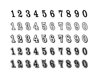 Racing Numbers Download Digital Clipart Silhouette Vector | Etsy