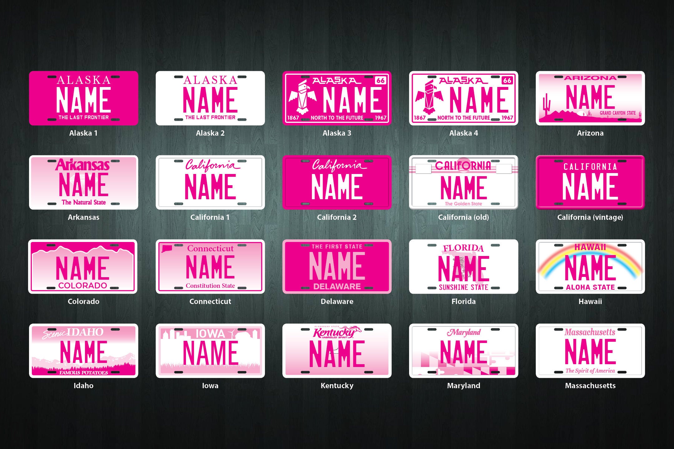 Custom State License Plates