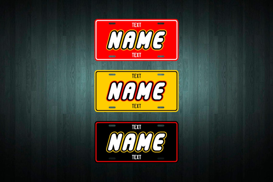 Custom Lego License Plate choose your text color size | Etsy