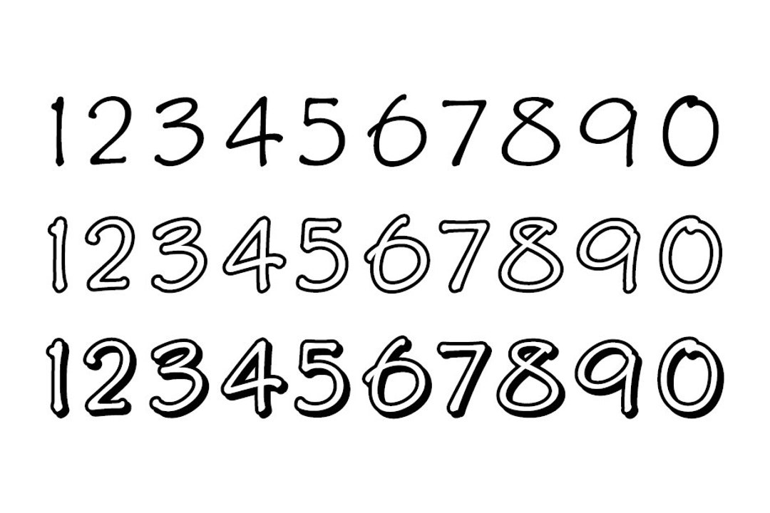 Outlined Numbers 32 Download Digital Clipart Silhouette - Etsy