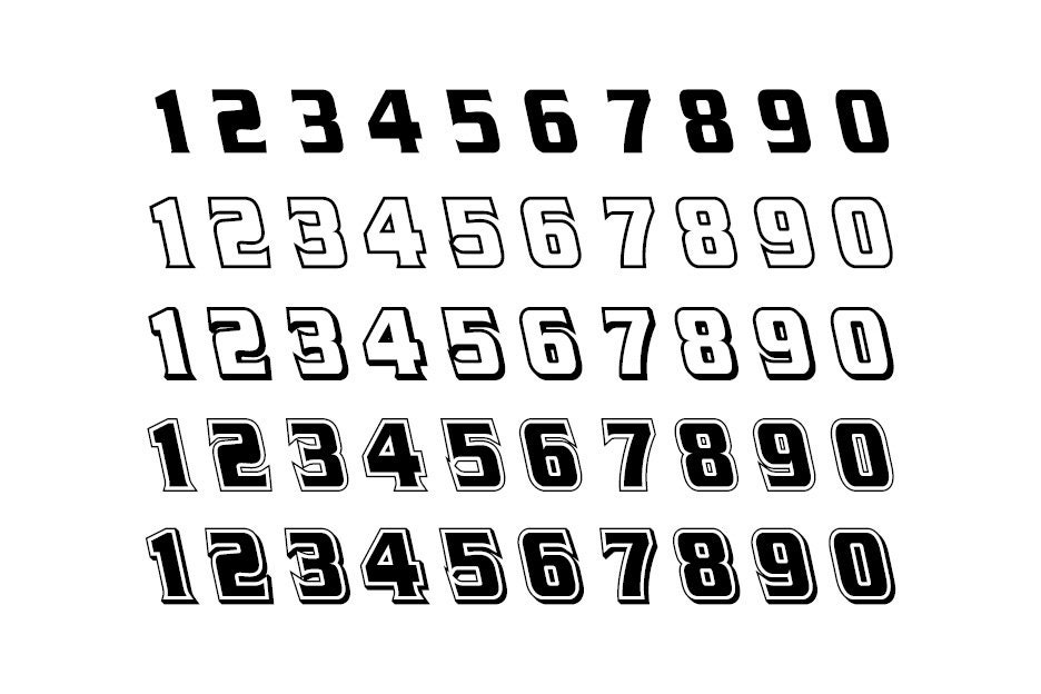 Racing Numbers Download Digital Clipart Silhouette Vector - Etsy