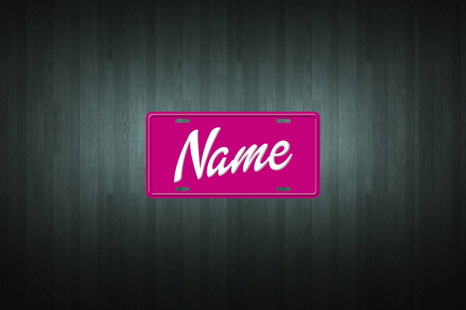 Custom Barbie Style License Plate choose your text color | Etsy