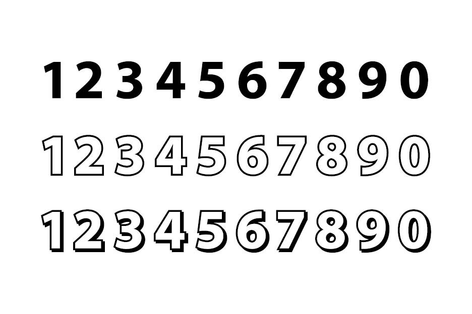 Outlined Numbers 8 Download Digital Clipart Silhouette | Etsy