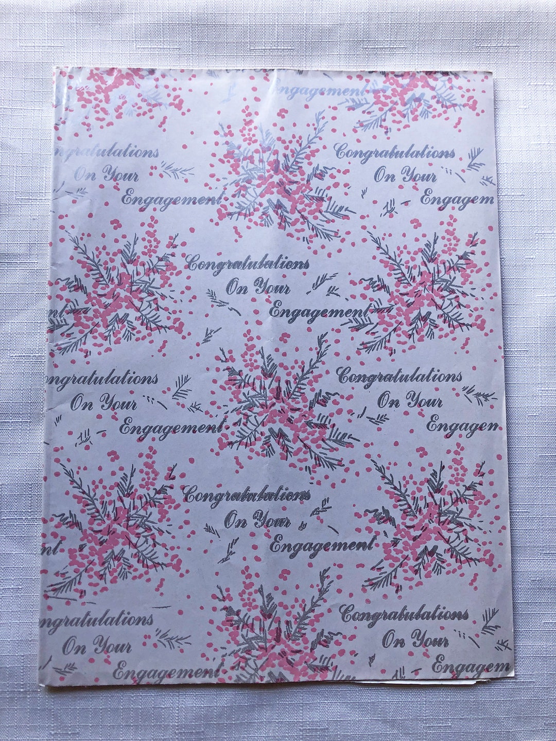 Vintage Engagement Wrapping Paper - Etsy
