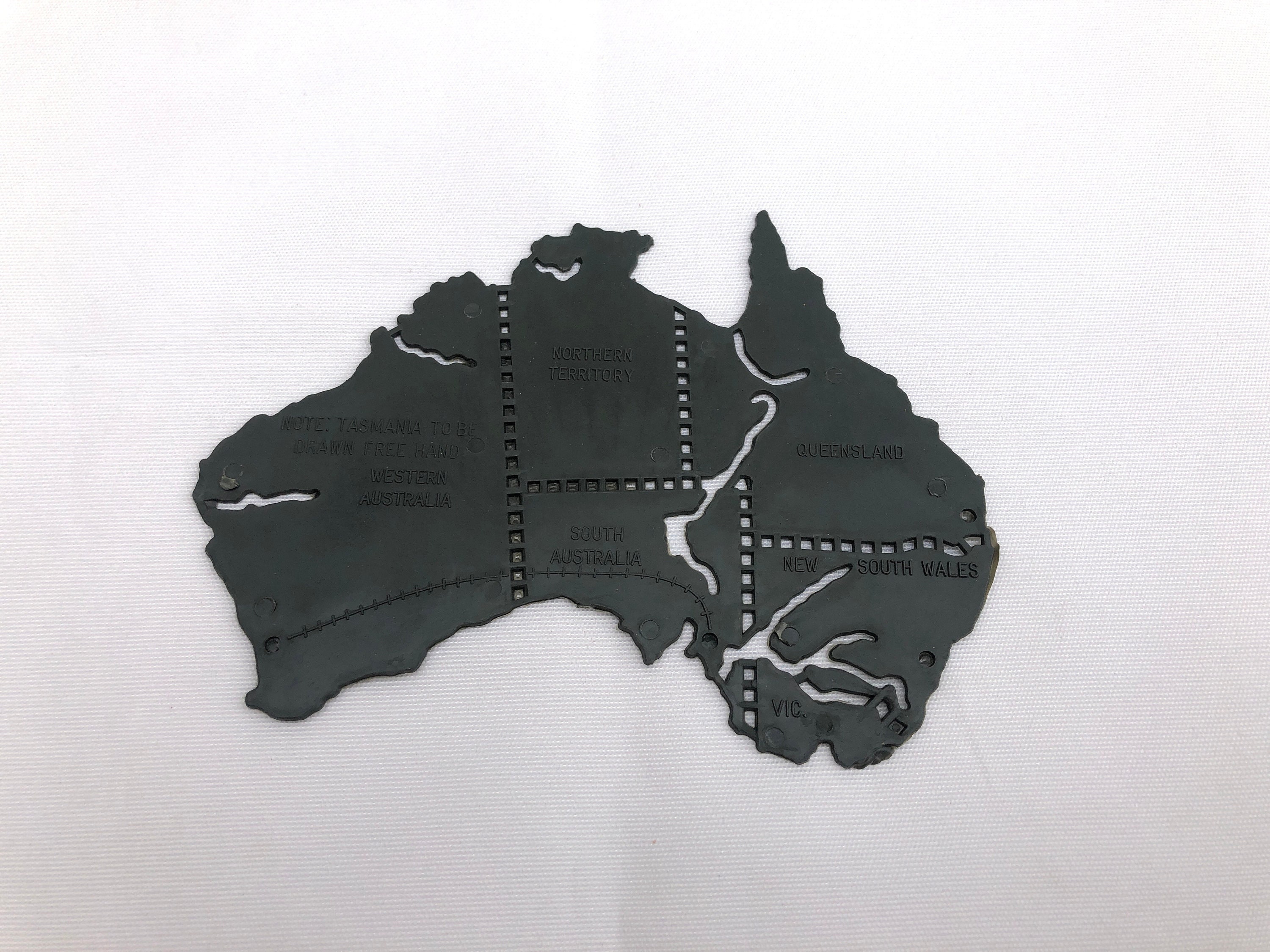 Vintage Plastic Map of Australia Stencil | Etsy