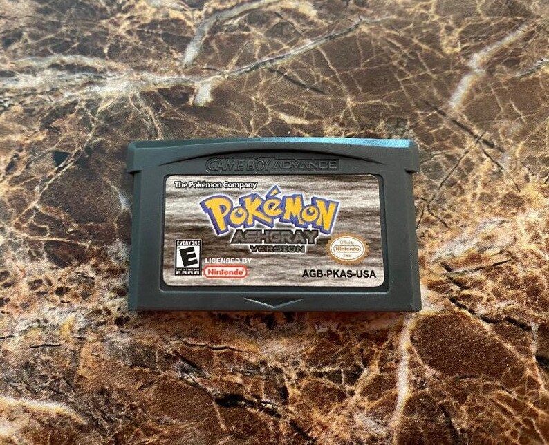 Pokemon Ash Grey Custom Gray Gameboy Advance Game W/ Cases - Etsy