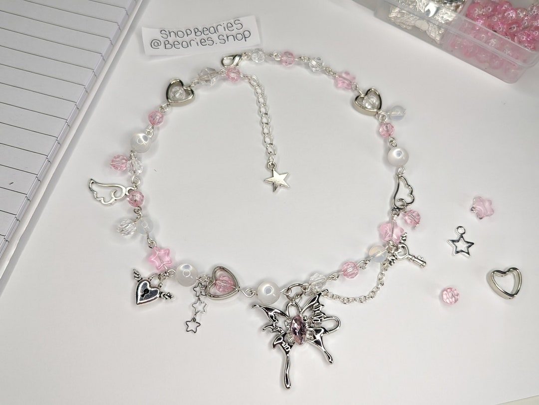 Pink Butterfly Necklace Eclipse Collection Handmade Jewelry whimsy ...