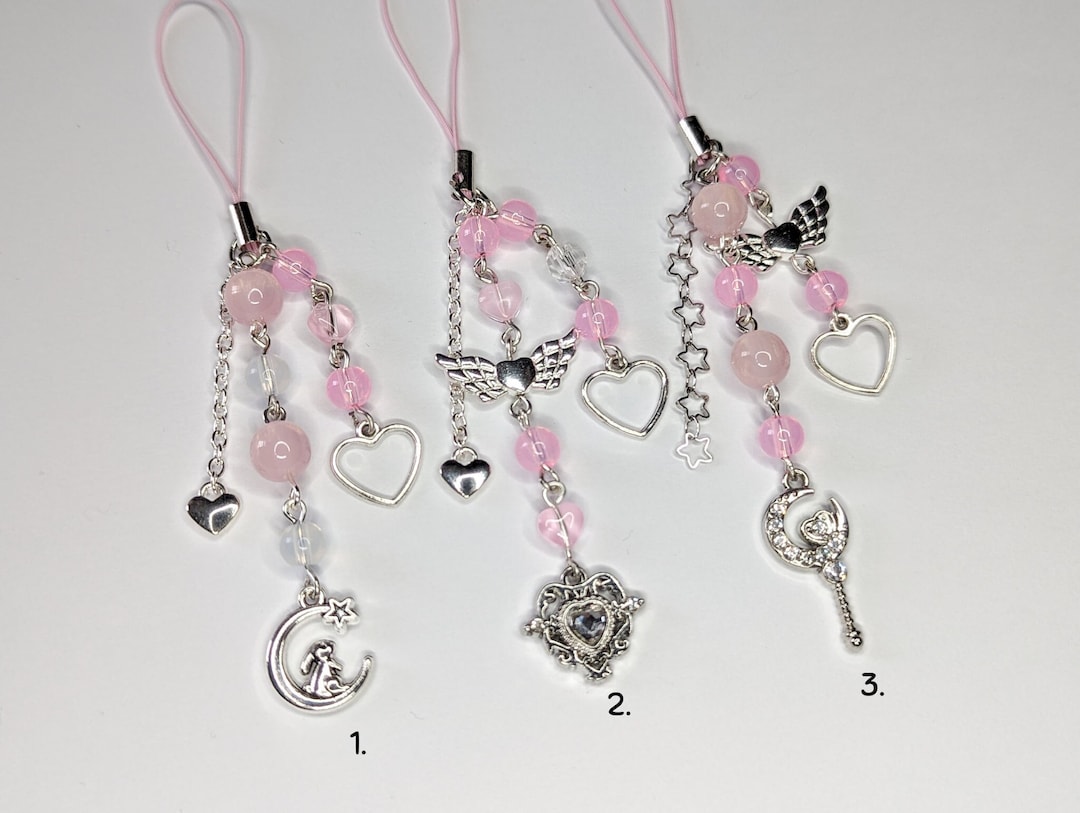 Pinkcore - Pastel Magical Girl Phone Charms (whimsy Goth, Pastel Goth ...