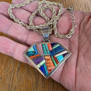 Lyonl Yellowhorse Navajo Pendant and Rope Chain Necklace , 19” - Etsy