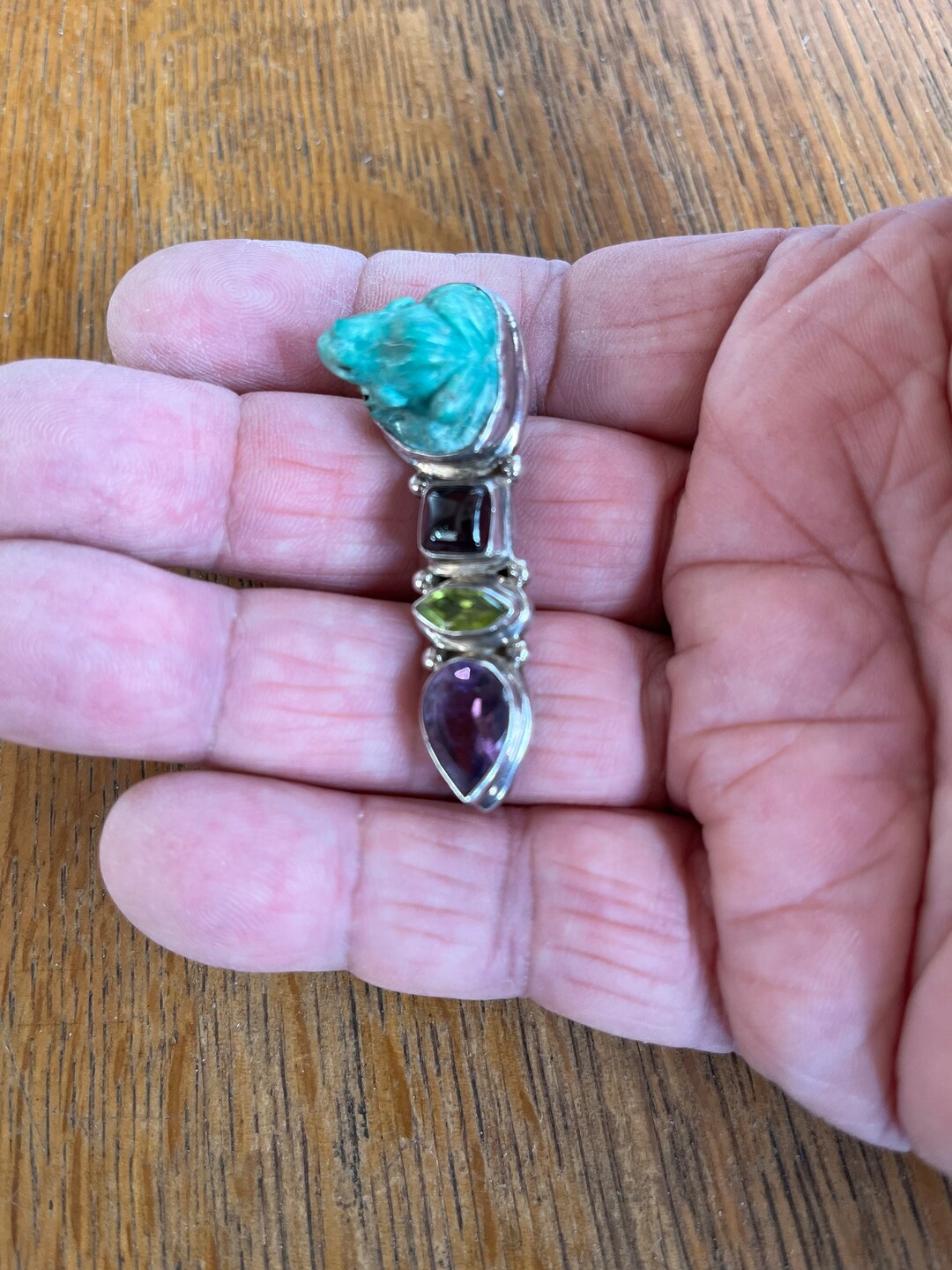 Sterling Silver Turquoise Frog and Multstone Enhancer - Etsy