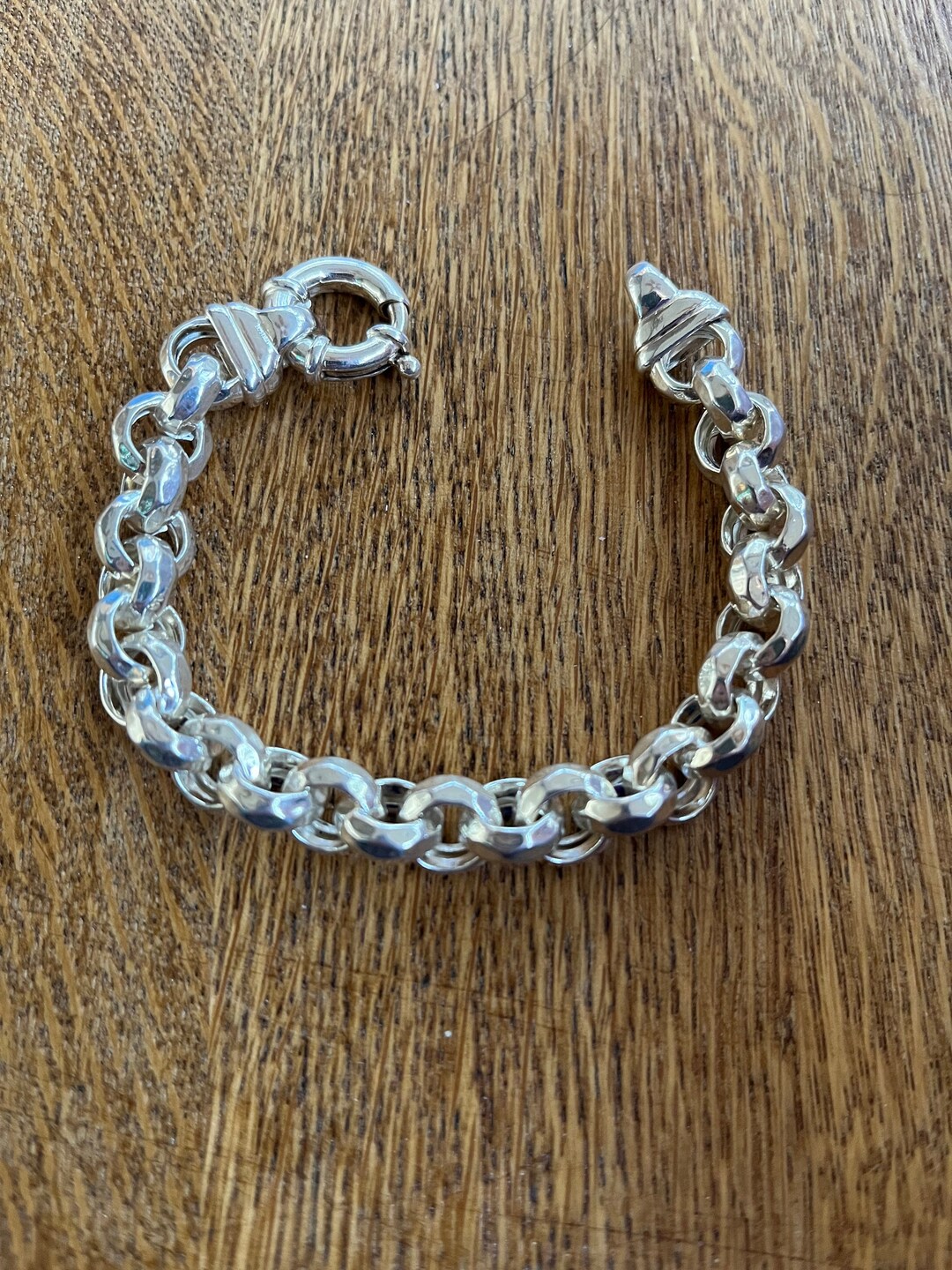 Italian Sterling Silver Large Link Bracelet 7 - Etsy