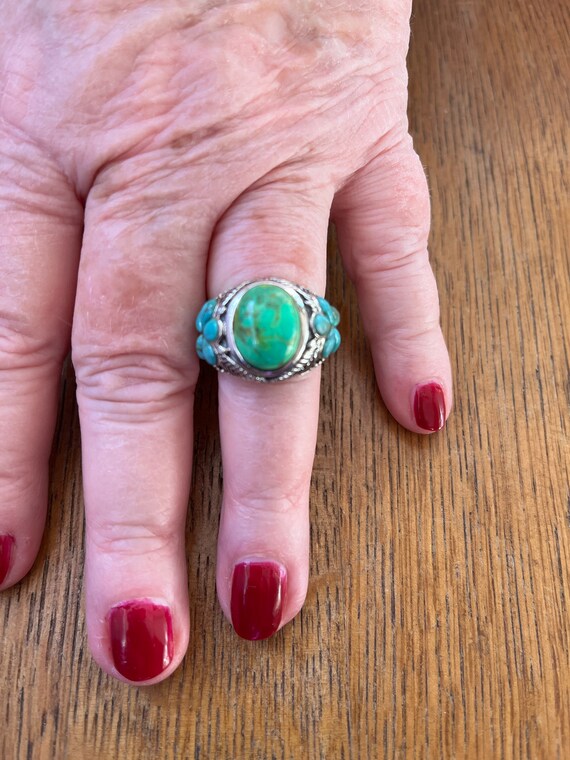 Blue Topaz & Gaspeite Ring Size 7.75/Sterling Silver/… - Gem