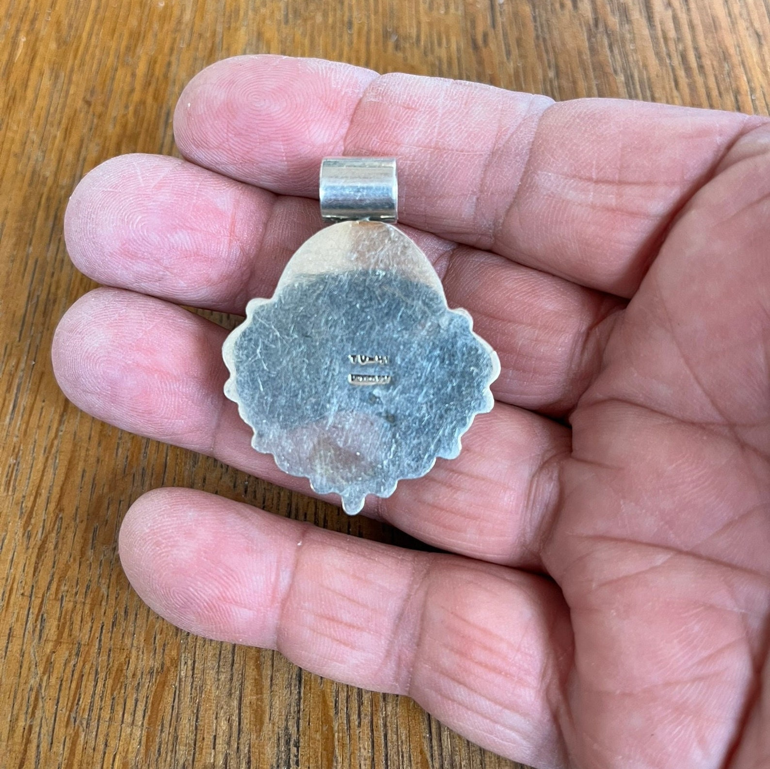 Sterling Silver and Blue Earth Stone Pendant - Etsy