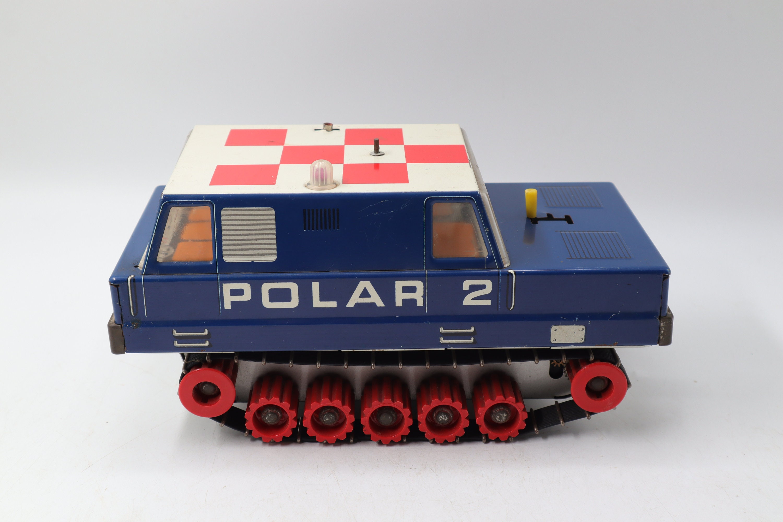 Vintage German Polar 2 Crawler Machine Battery Tin Toy Space Age Rover ...