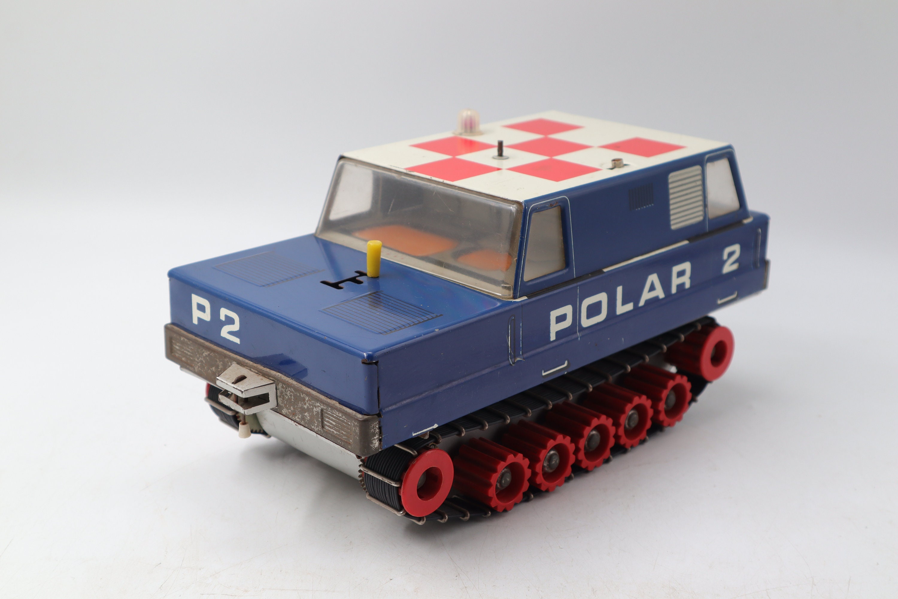 Vintage German Polar 2 Crawler Machine Battery Tin Toy Space Age Rover ...
